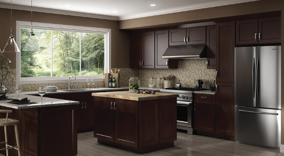 10x10 Luxor Espresso Kitchen Cabinets | CabinetSelect.com