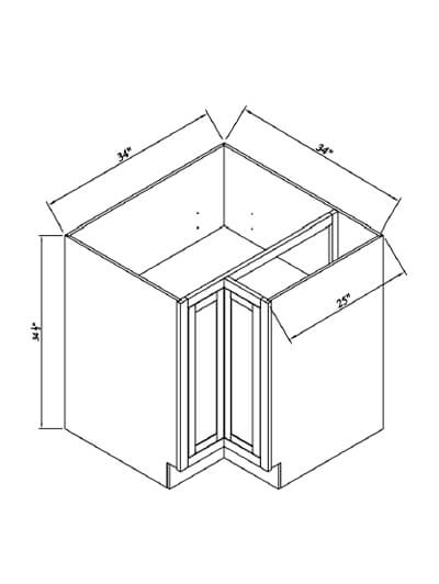 Inset White Slab Shaker Base Easy Reach Cabinet 34"W*25"D*34-1/2''H ...