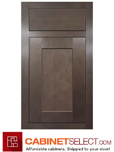 Inset Brown Slab Shaker Sample Door - CabinetSelect.com