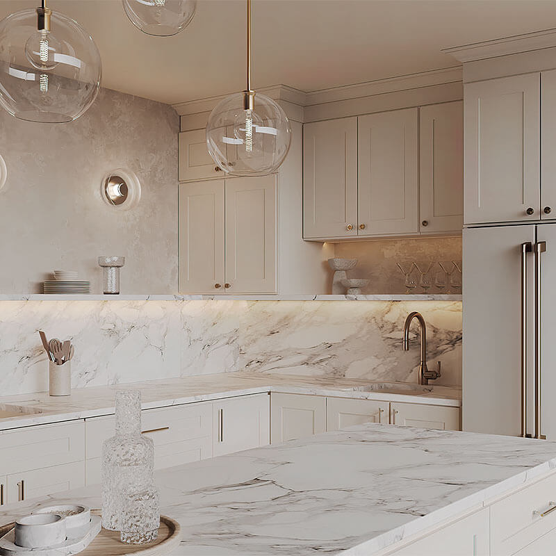 Champagne Shaker Kitchen Cabinets | CabinetSelect.com