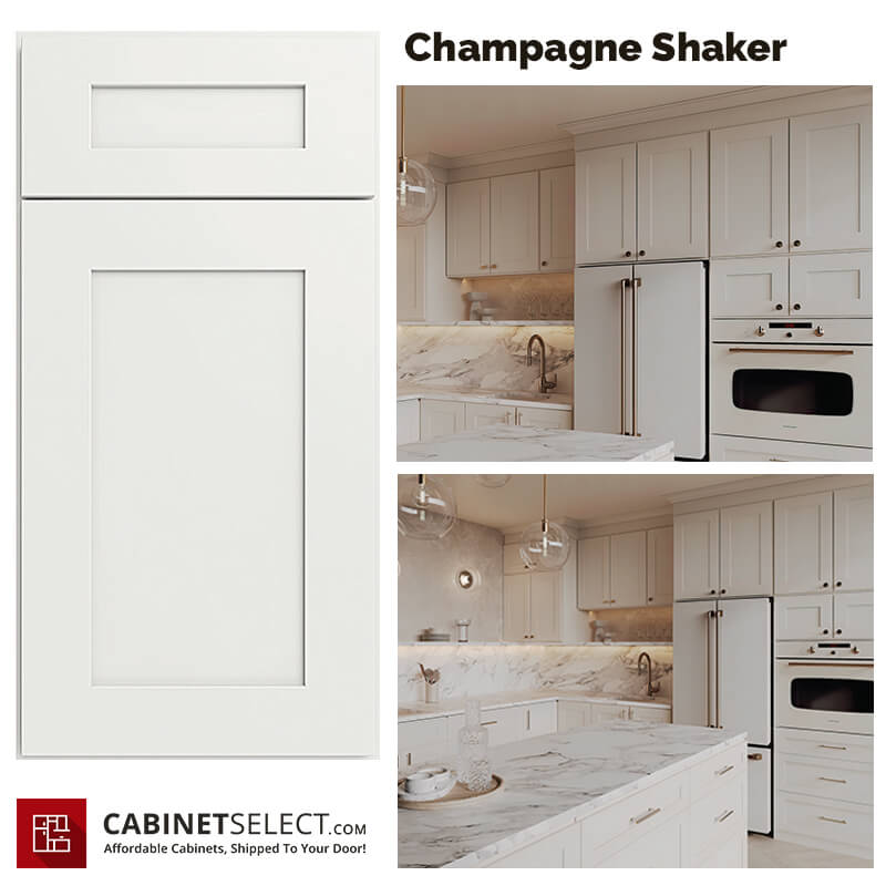 Champagne Shaker Kitchen Cabinets | CabinetSelect.com