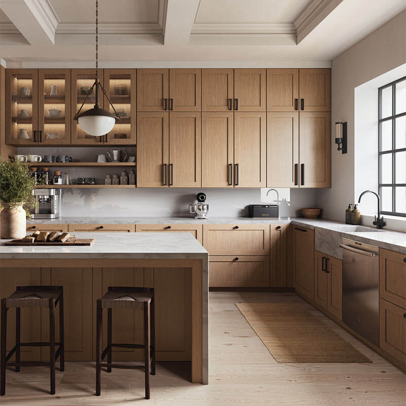 Homestead Oak Shaker Kitchen Cabinets | CabinetSelect.com