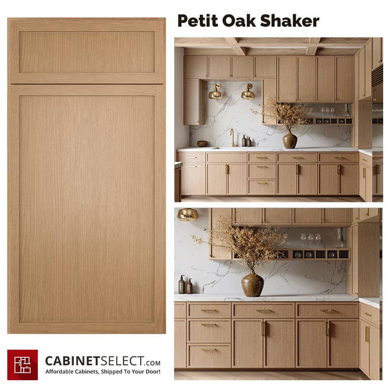 Petit Oak Shaker Kitchen Cabinets | CabinetSelect.com