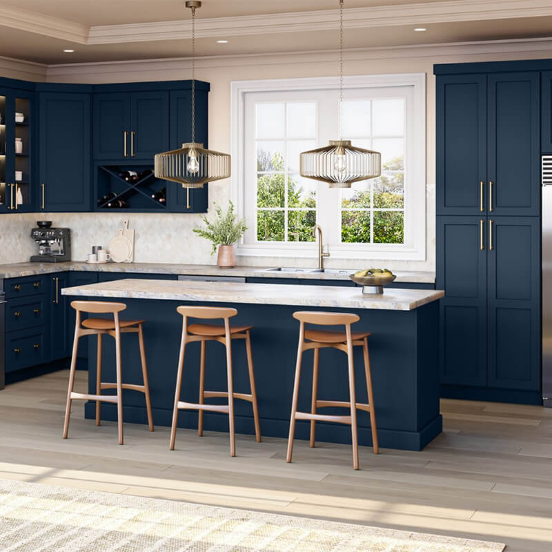 Buy Navy Blue Shaker Kitchen RTA Cabinets | CabinetSelect.com