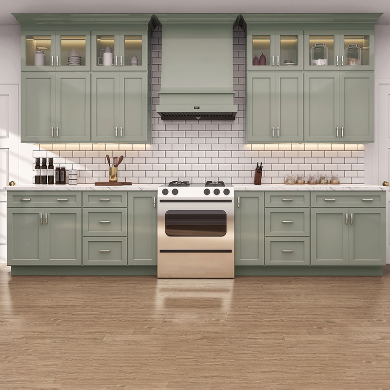 Sage Green Shaker Kitchen Cabinets | CabinetSelect.com